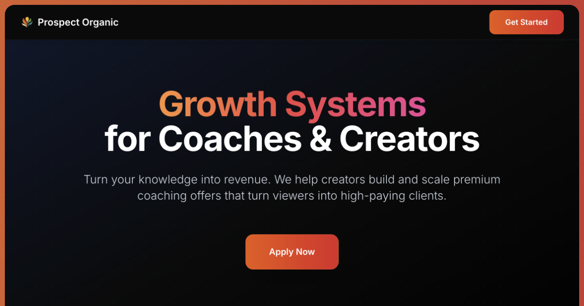 Prospect Organic | Growth Systems for Coaches & Creators